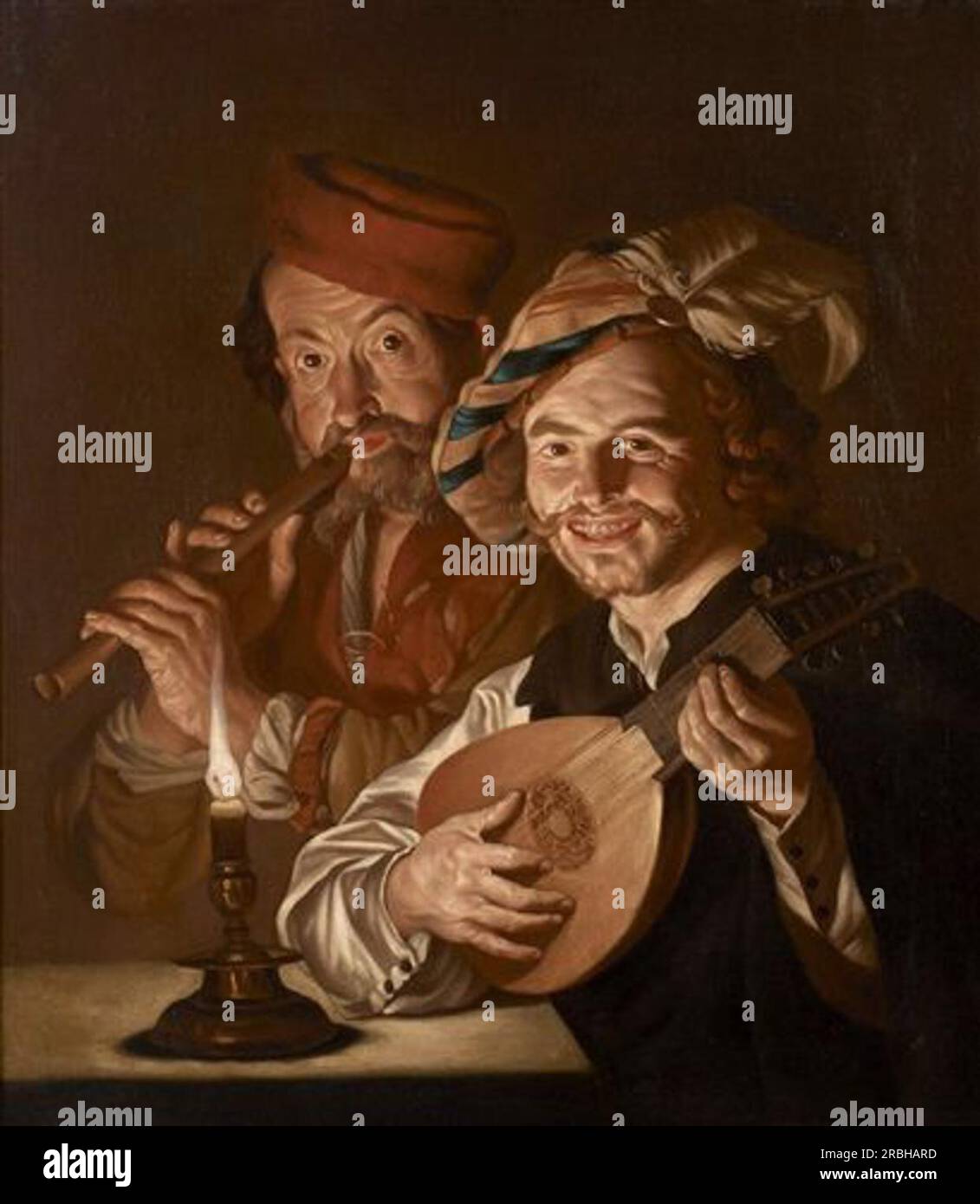 The Lutenist and Flutist 1640 by Matthias Stom Stock Photo - Alamy