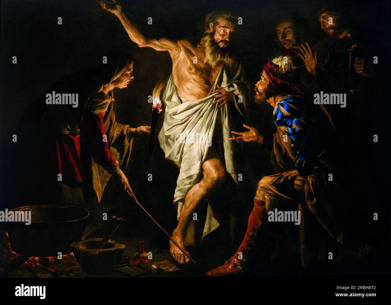 Saul and the Witch of Endor 1635 by Matthias Stom Stock Photo - Alamy