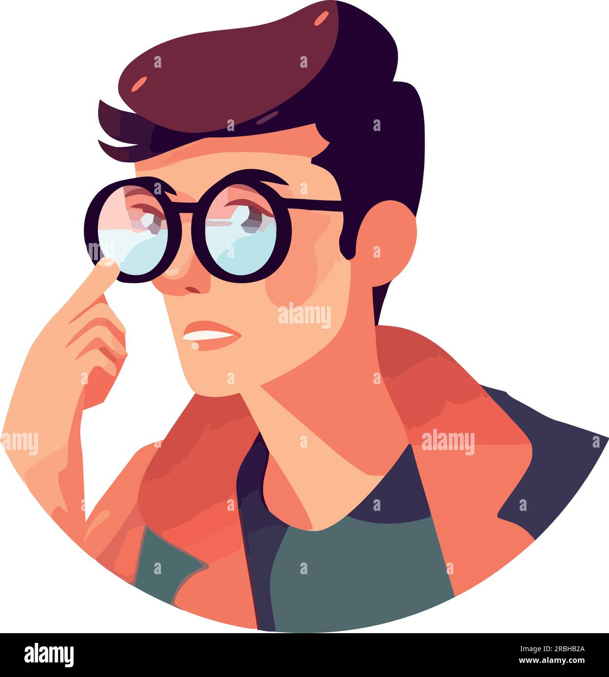 One person smiling, wearing eyeglasses and suit Stock Vector Image ...