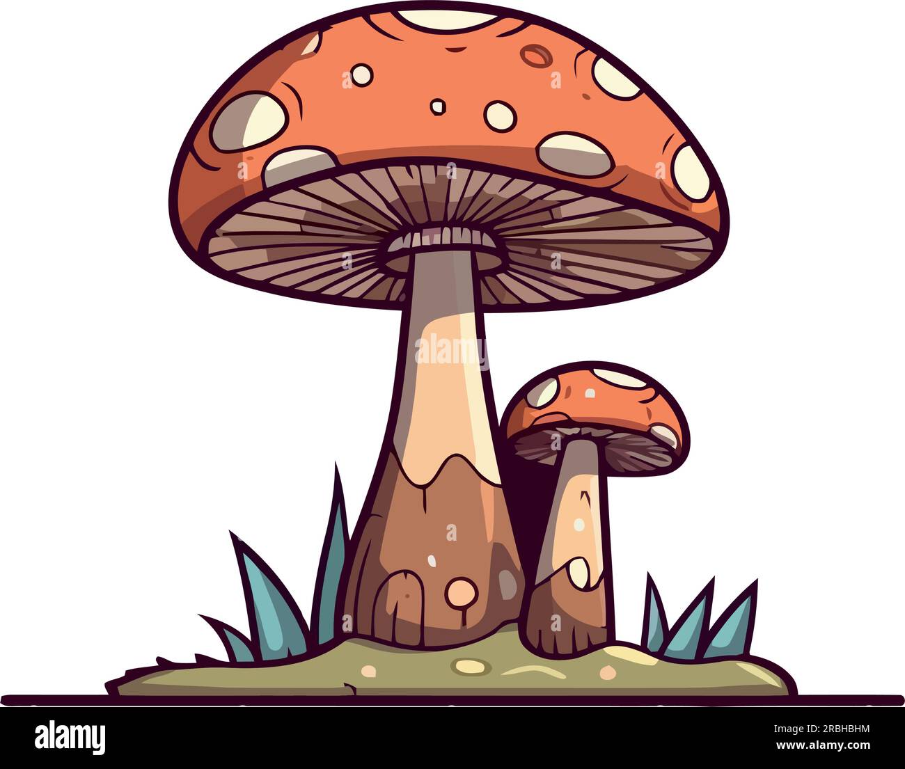 Spotted toadstool grows in fresh autumn meadow Stock Vector Image & Art ...