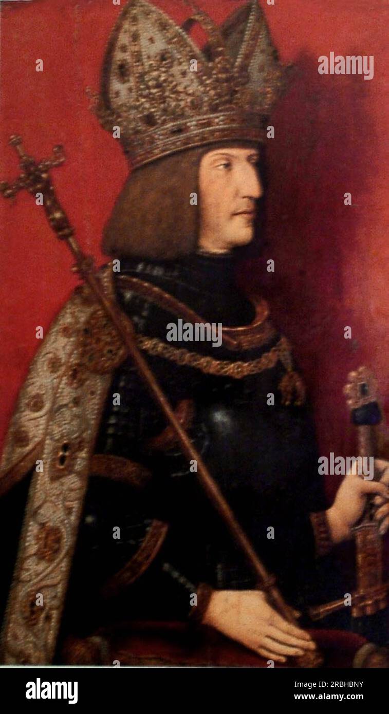 Portrait of Maximilian I (1459-1519) 1508 by Bernhard Strigel Stock ...