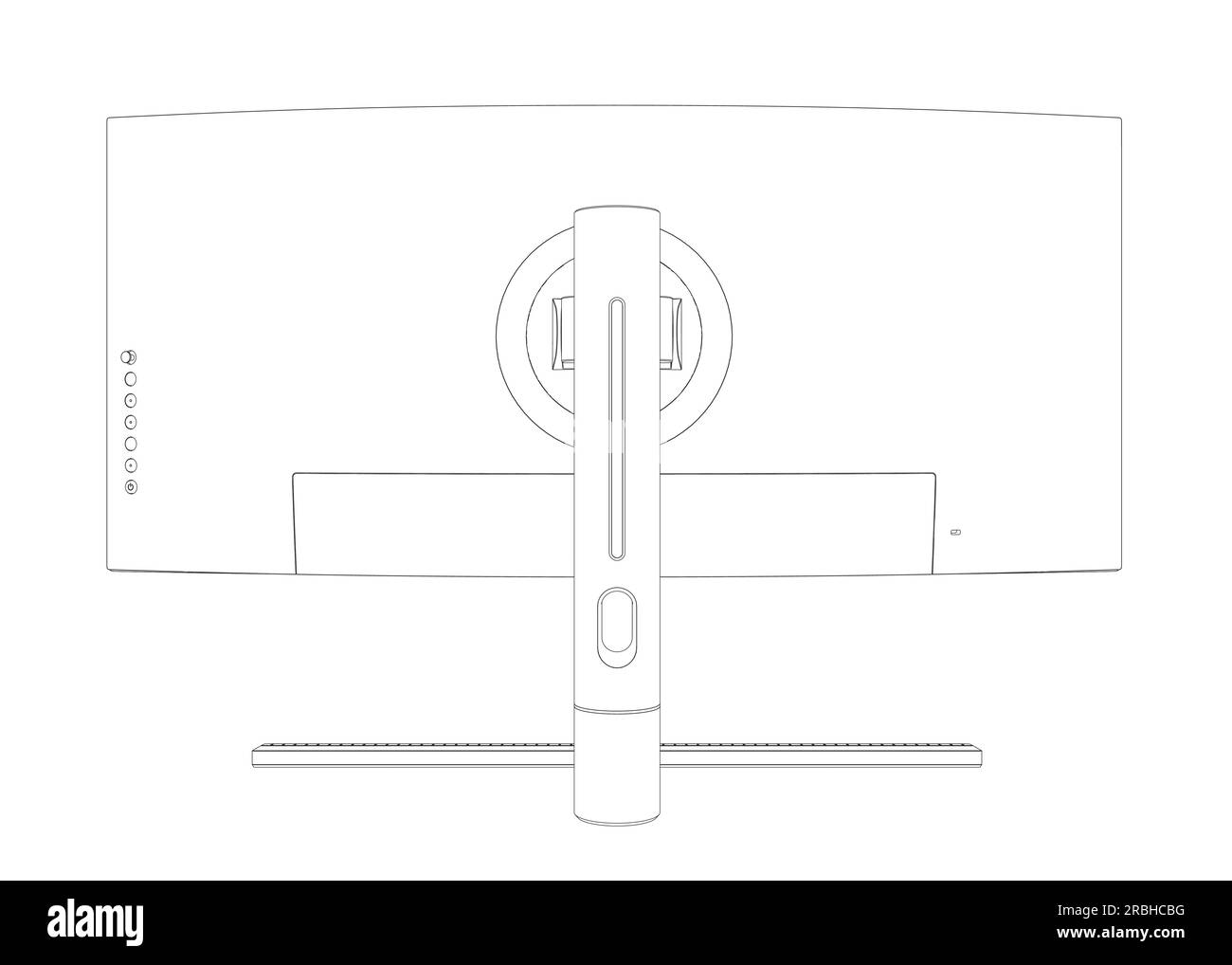 Outline of modern thin frame display computer monitor vector ...