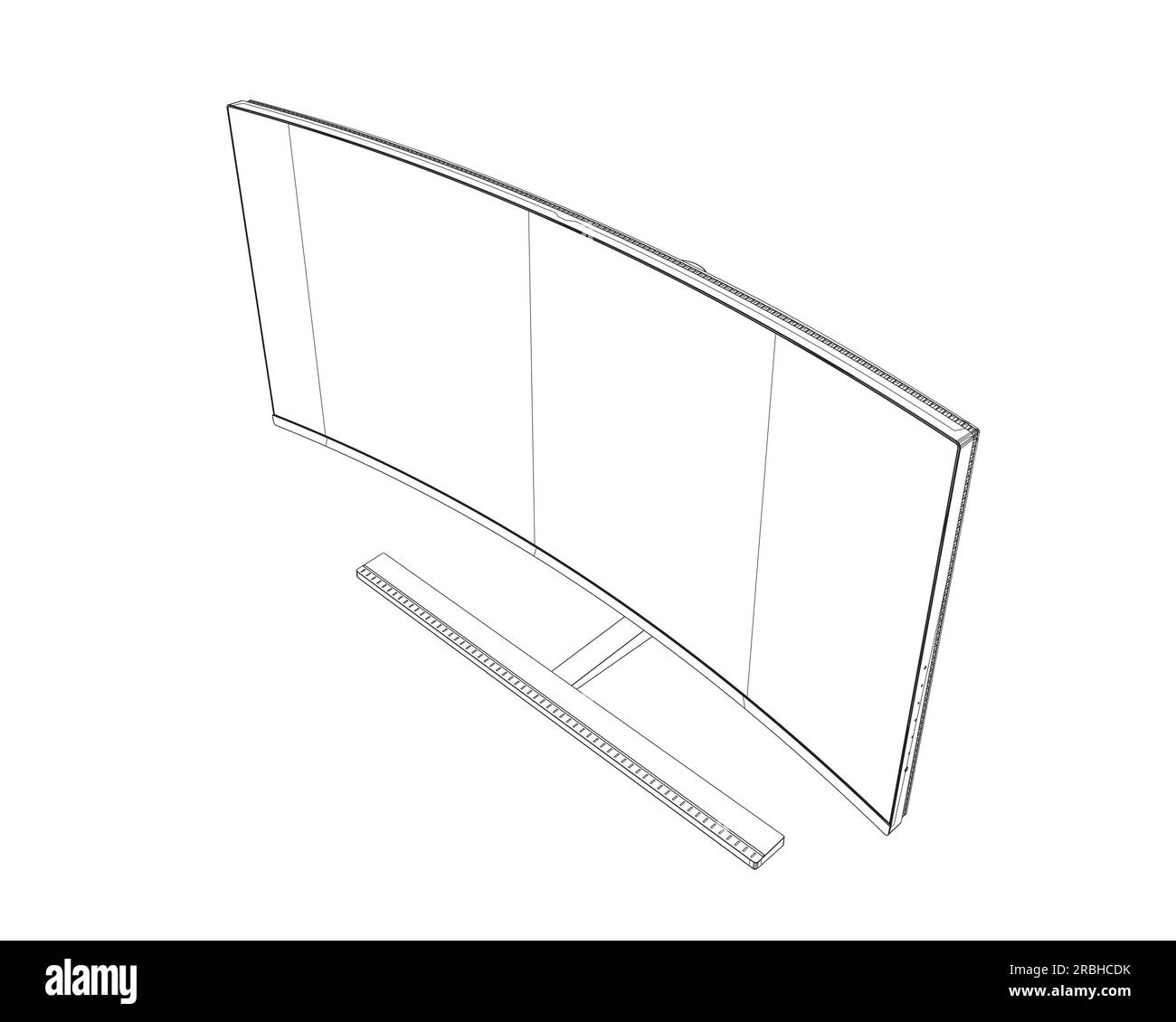 Outline of modern thin frame display computer monitor vector ...