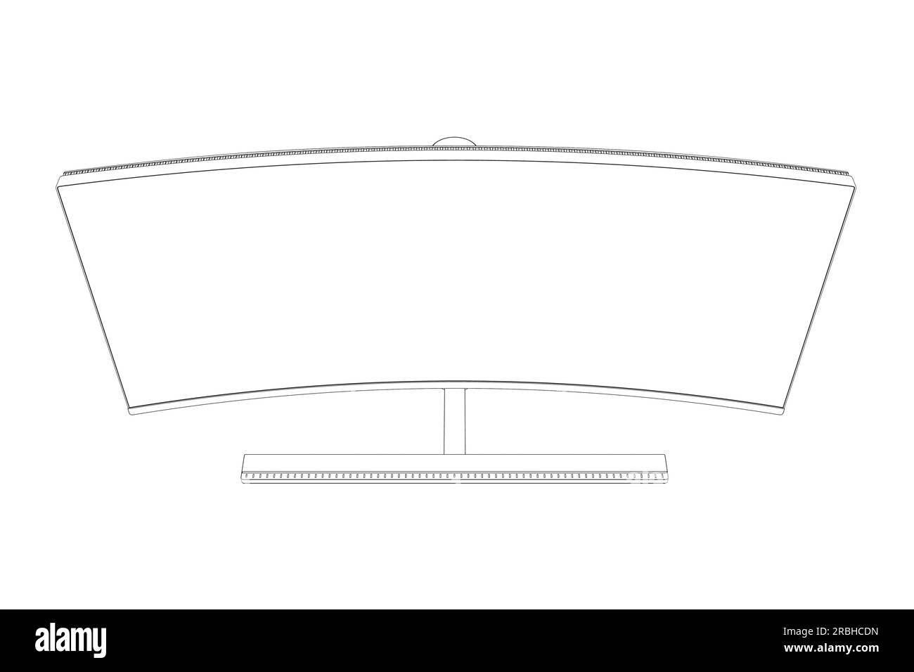 Outline of modern thin frame display computer monitor vector ...
