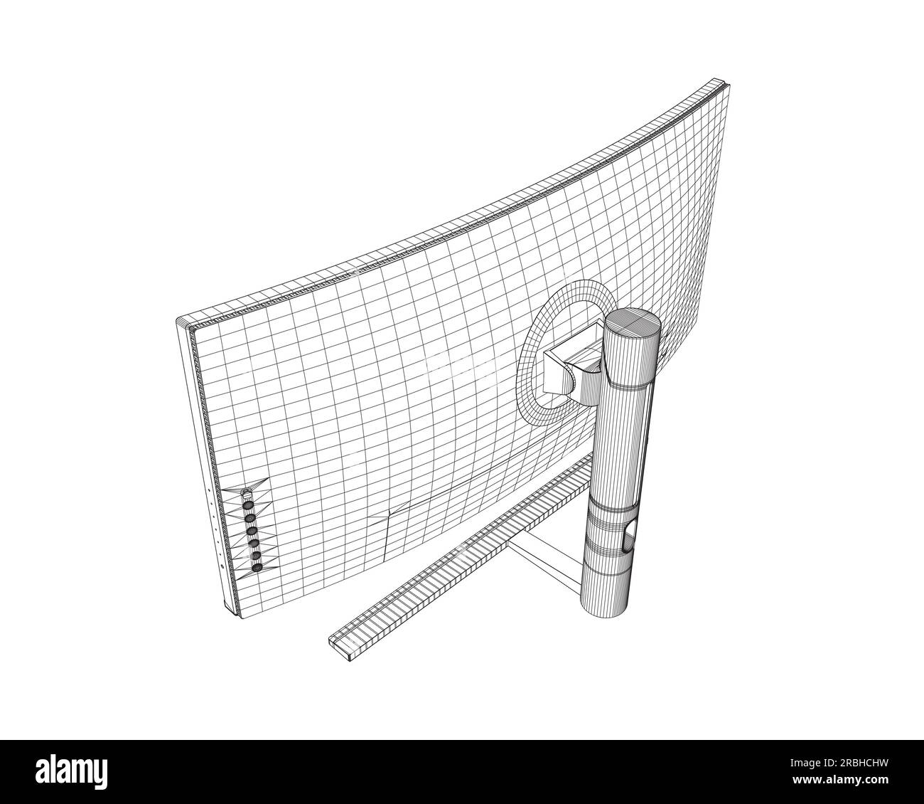 Wireframe of modern thin frame display computer monitor vector ...