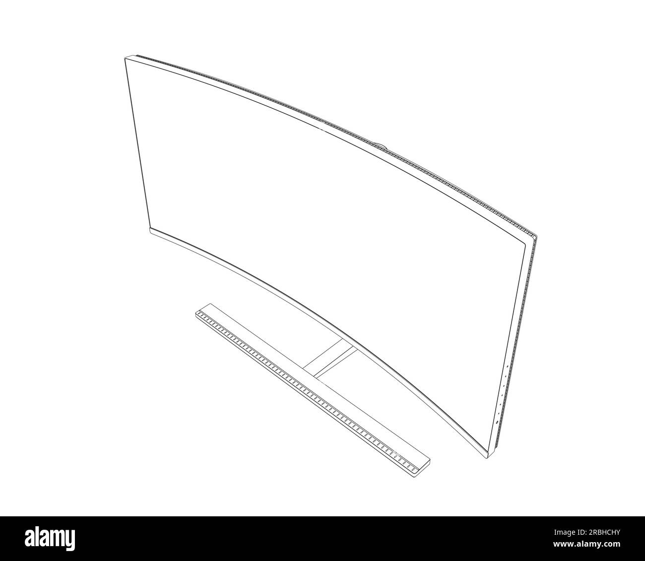 Outline of modern thin frame display computer monitor vector ...