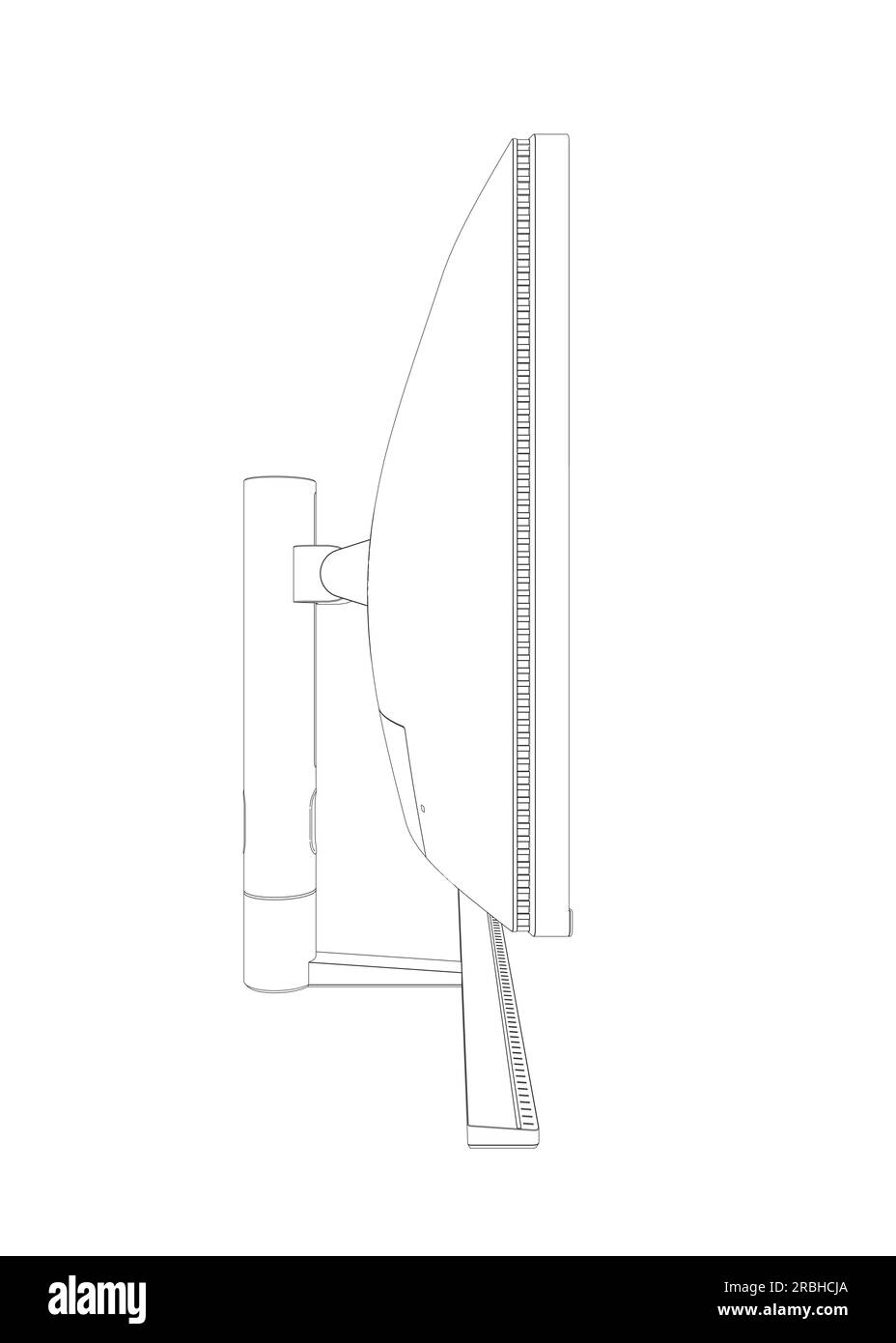 Outline Of Modern Thin Frame Display Computer Monitor Vector