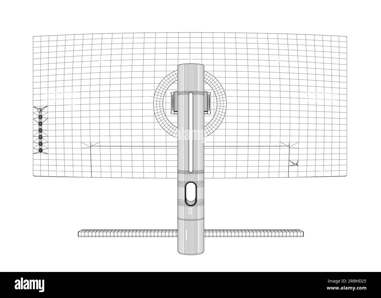 Wireframe of modern thin frame display computer monitor vector ...
