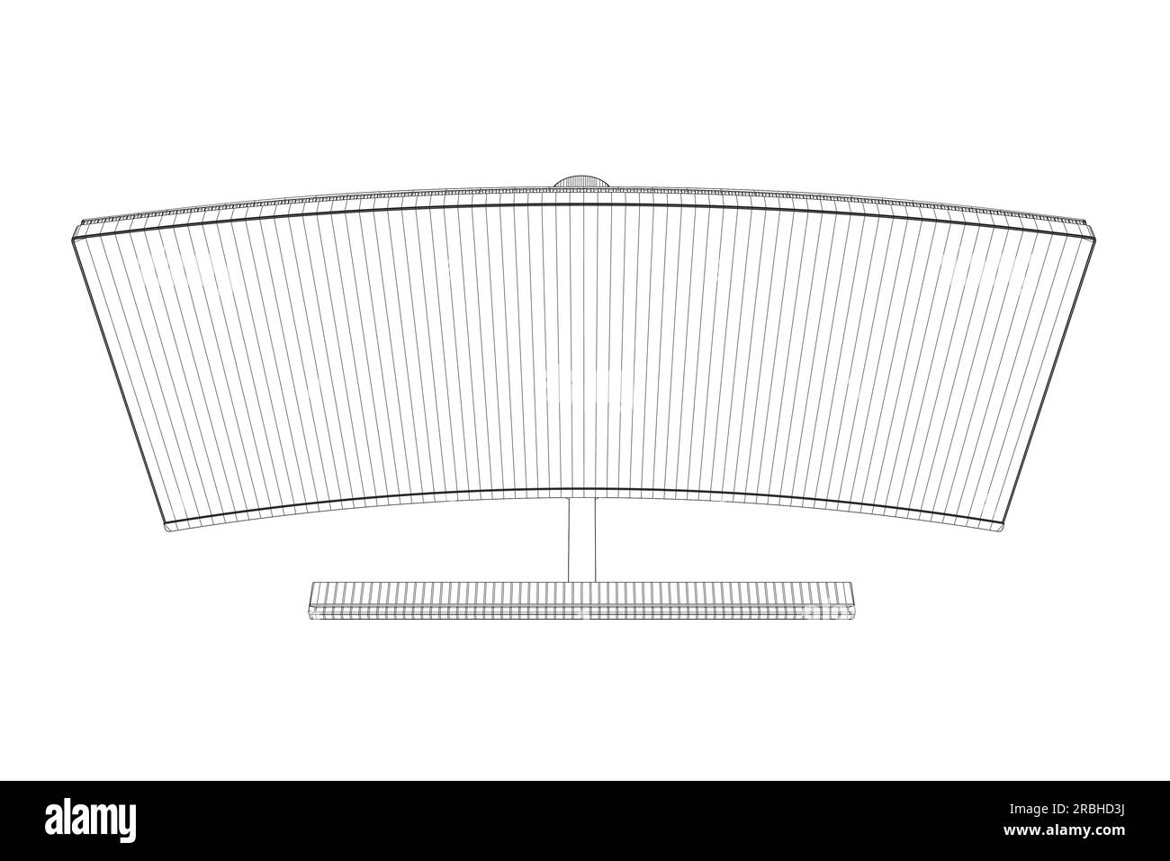 Wireframe of modern thin frame display computer monitor vector ...