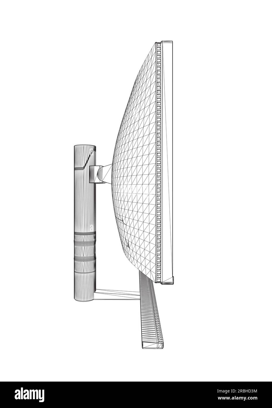 Wireframe of modern thin frame display computer monitor vector ...