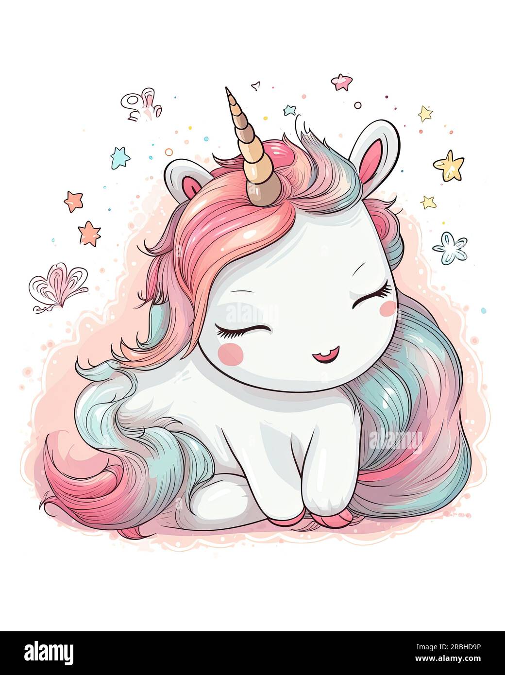 Unicorn horn coloring pages hi-res stock photography and images - Alamy