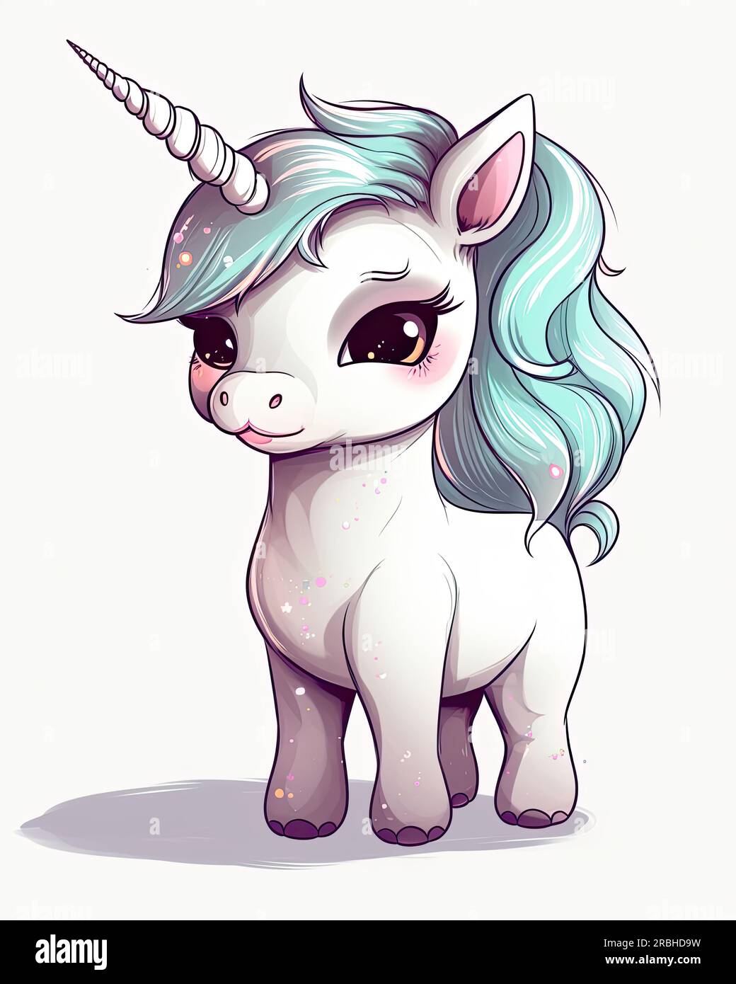 Cute unicorn coloring pages for kids hi-res stock photography and ...