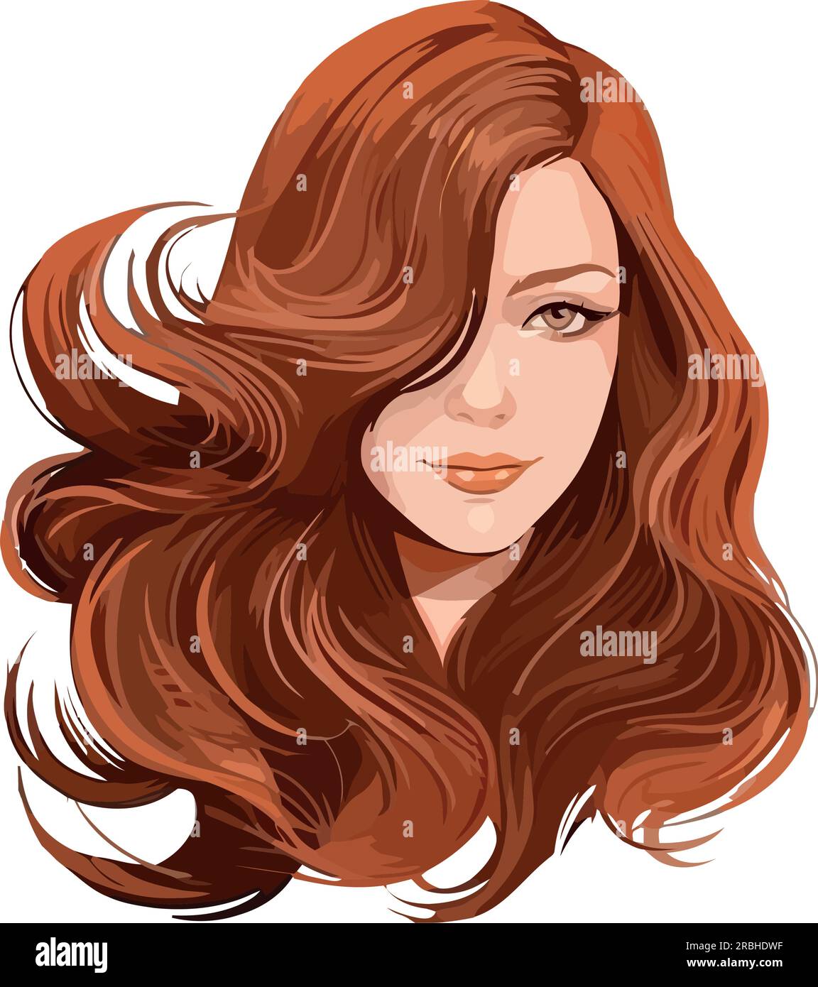 Curly haired woman smiling, a symbol of beauty Stock Vector Image & Art ...