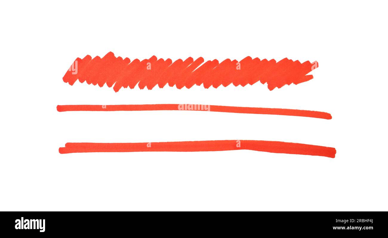 Different stripes drawn with orange marker on white background, top ...