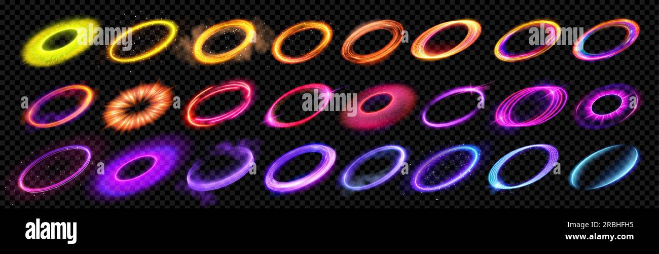 Realistic set of round light flares isolated on transparent background ...