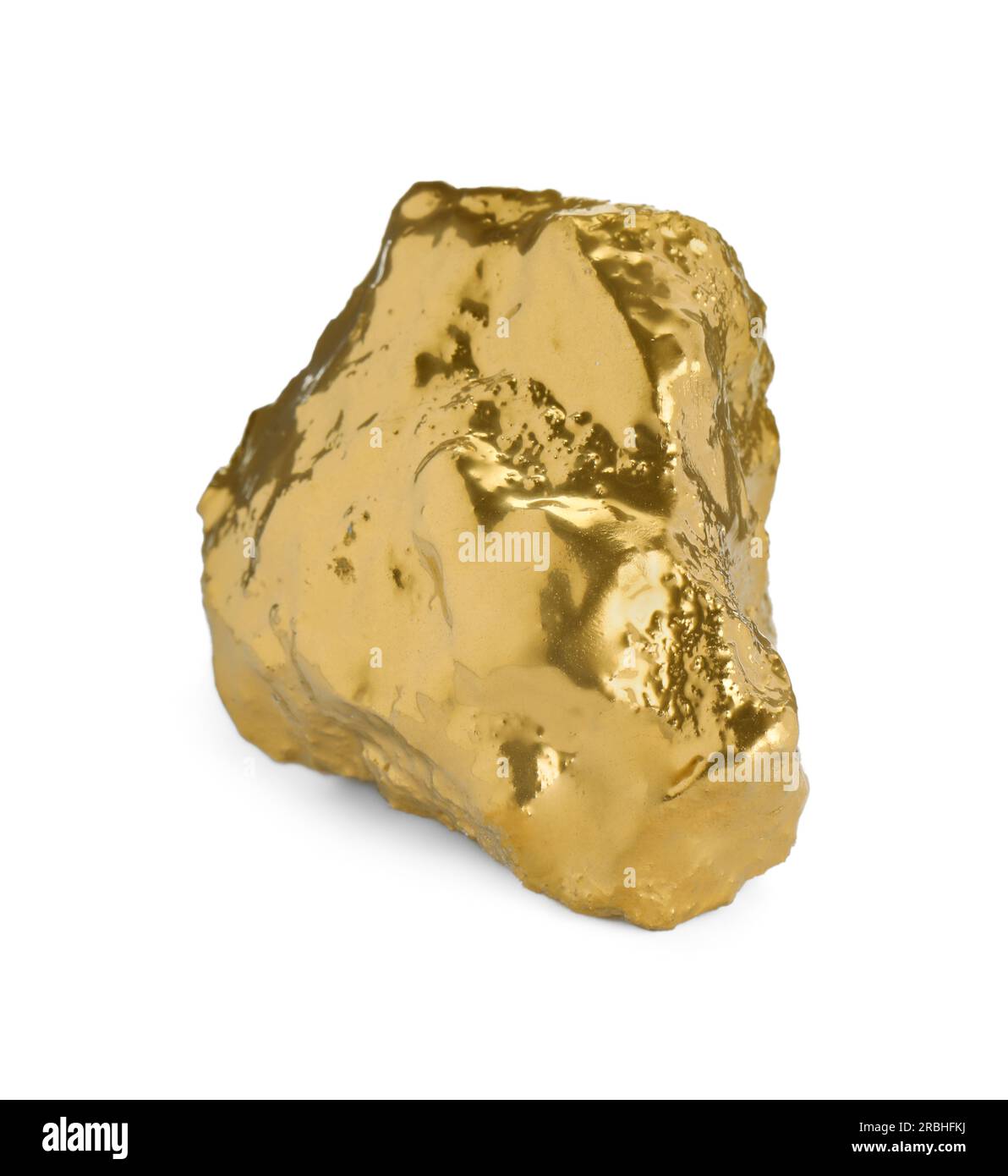 One beautiful gold nugget on white background Stock Photo - Alamy