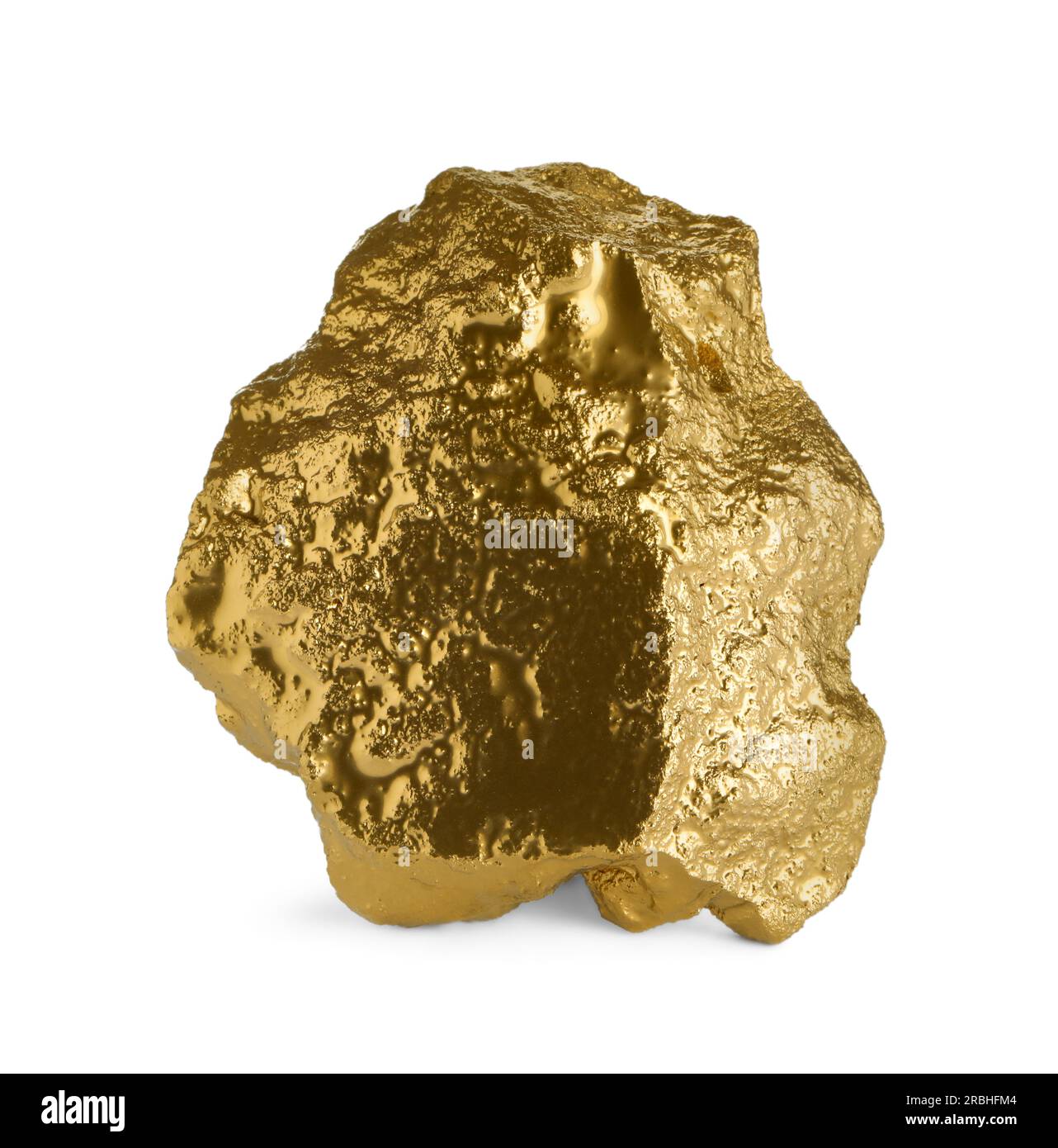 One beautiful gold nugget on white background Stock Photo - Alamy