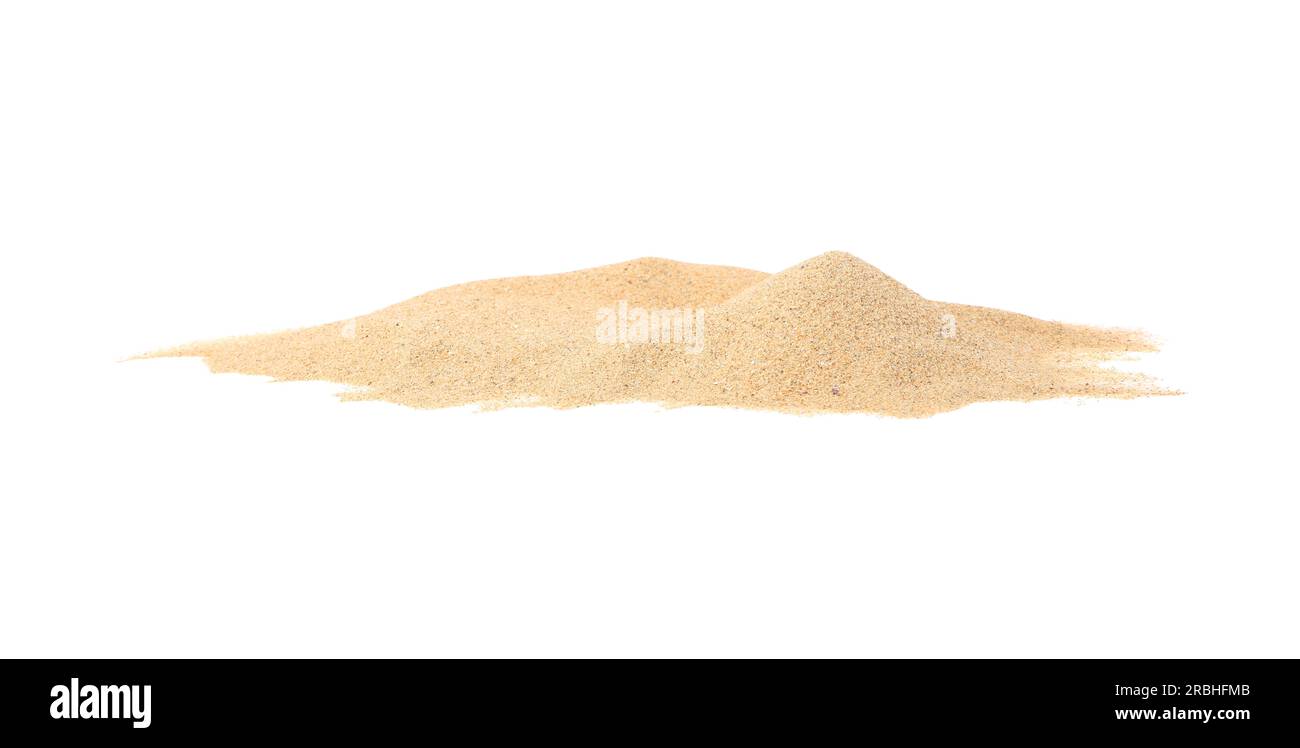 Heap of beach sand isolated on white Stock Photo - Alamy