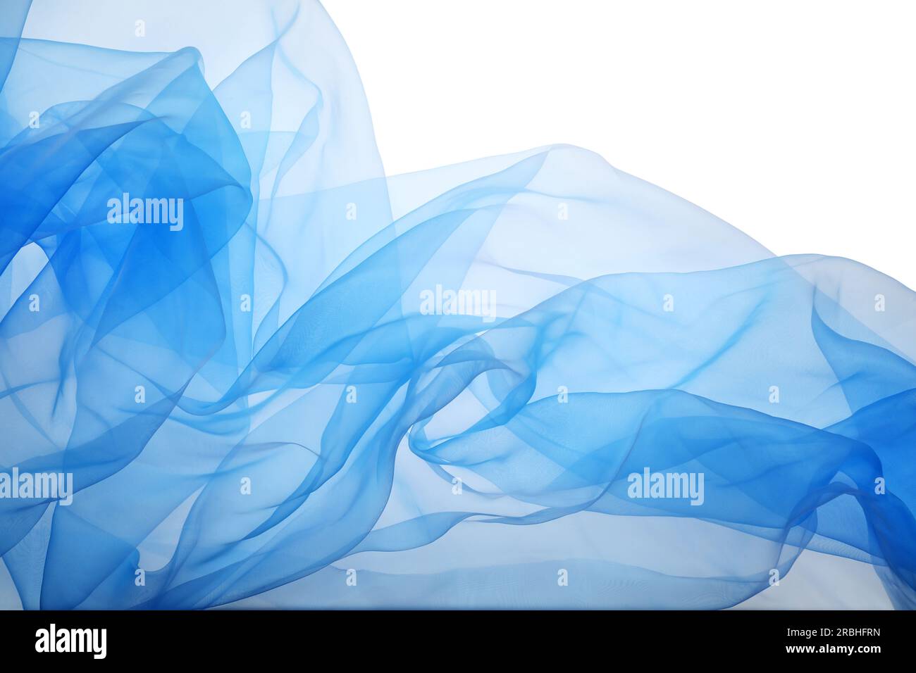Beautiful light blue tulle fabric on white background Stock Photo - Alamy