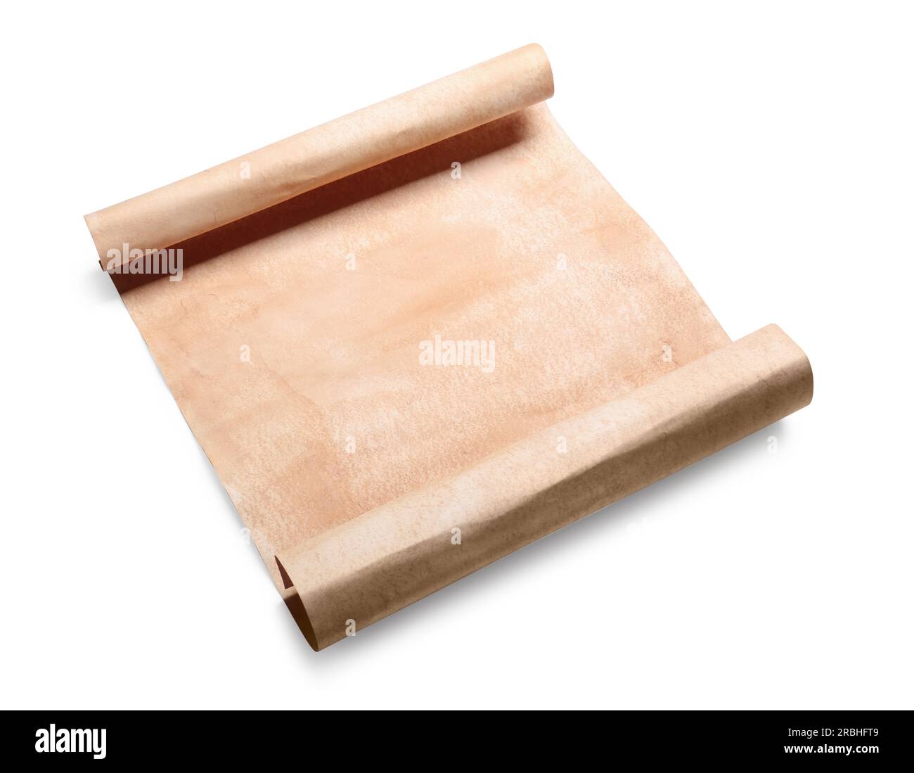 Blank sheet of old parchment paper on white background Stock Photo - Alamy