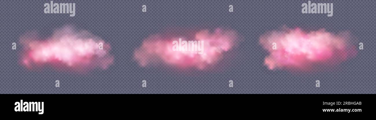 Pink candy cotton cloud isolated fantasy vector. Fluffy sunset ...