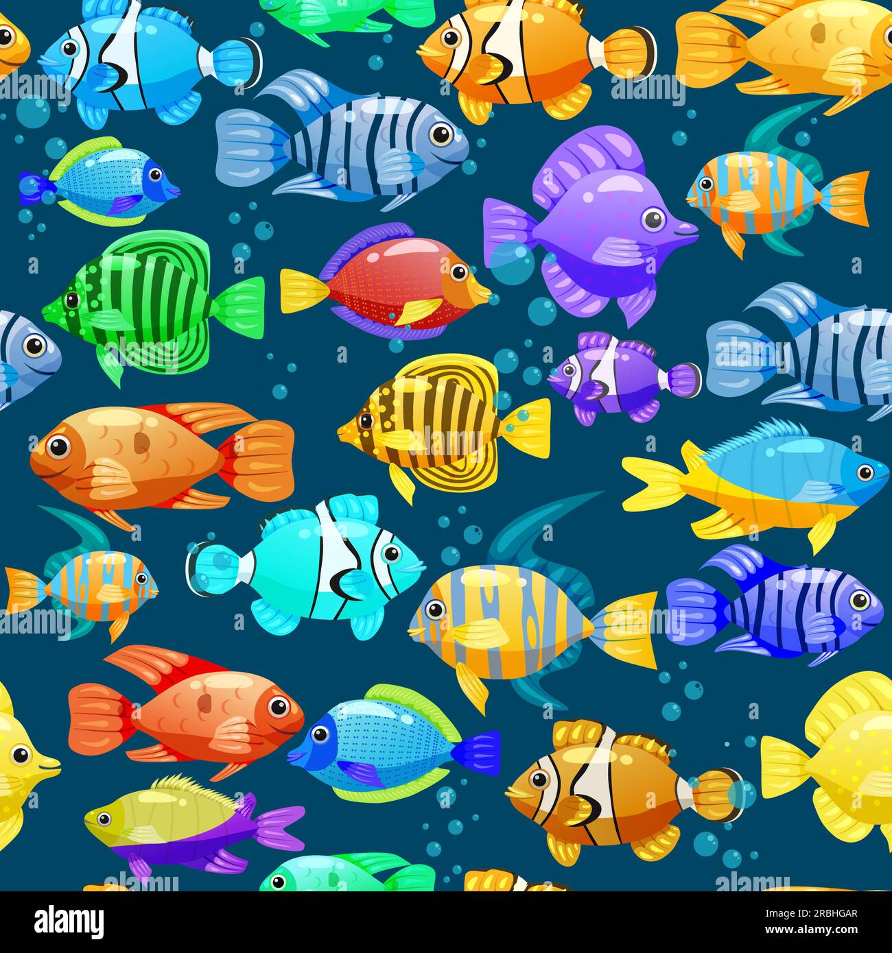 Seamless pattern Tropical fishes cartoon. Cute funny underwater ... Seamless pattern Tropical fishes cartoon. Cute funny underwater ...
