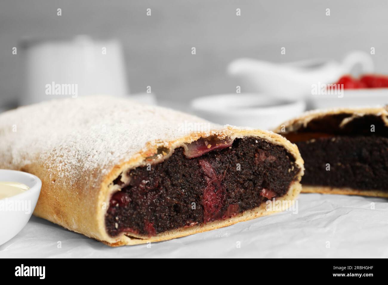 Cherry strudel with poppy hi-res stock photography and images - Alamy