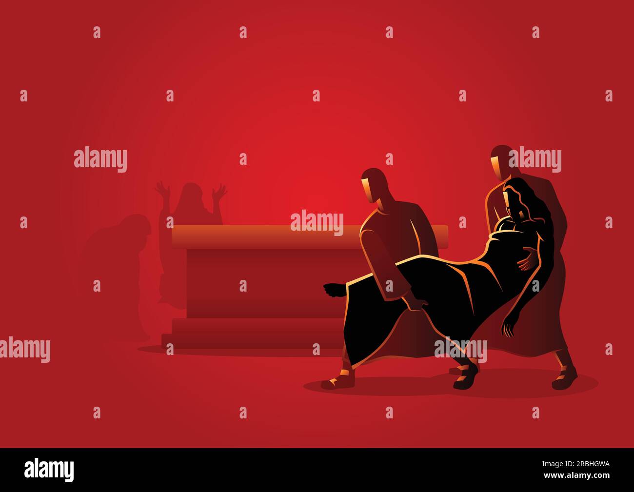 Biblical vector illustration series. Way of the Cross or Stations of ...