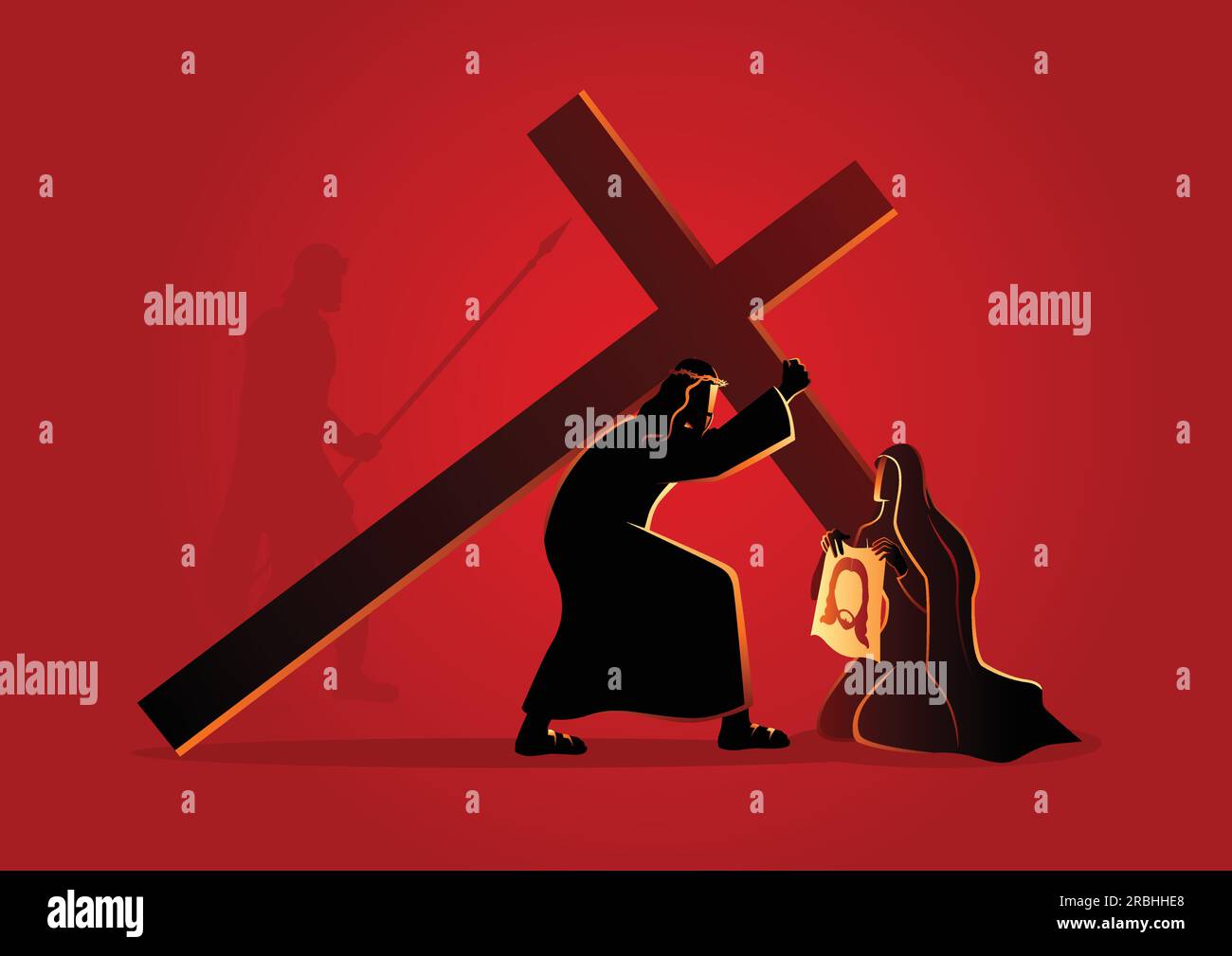 Biblical vector illustration series. Way of the Cross or Stations of ...