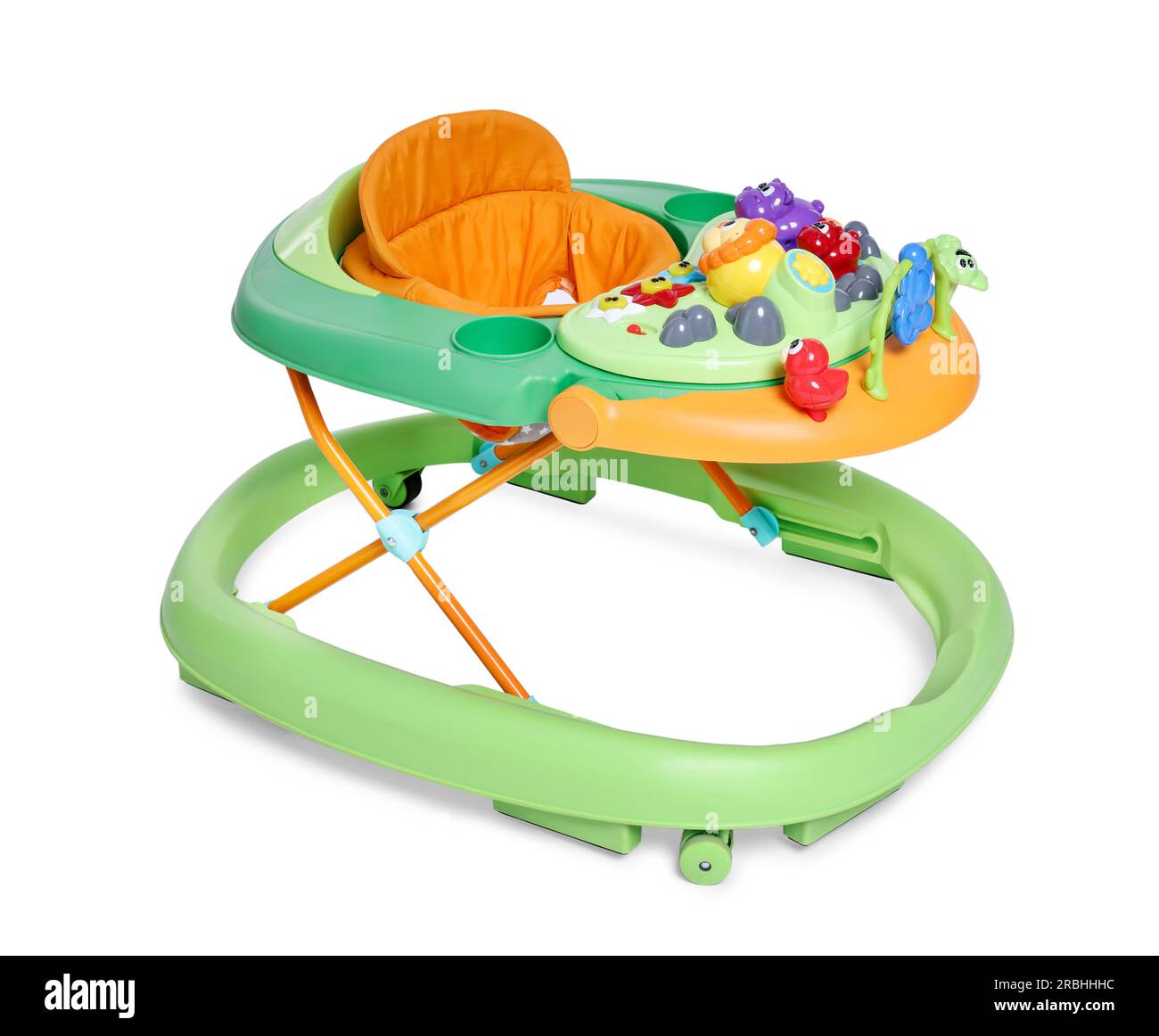 One bright baby walker isolated on white Stock Photo - Alamy
