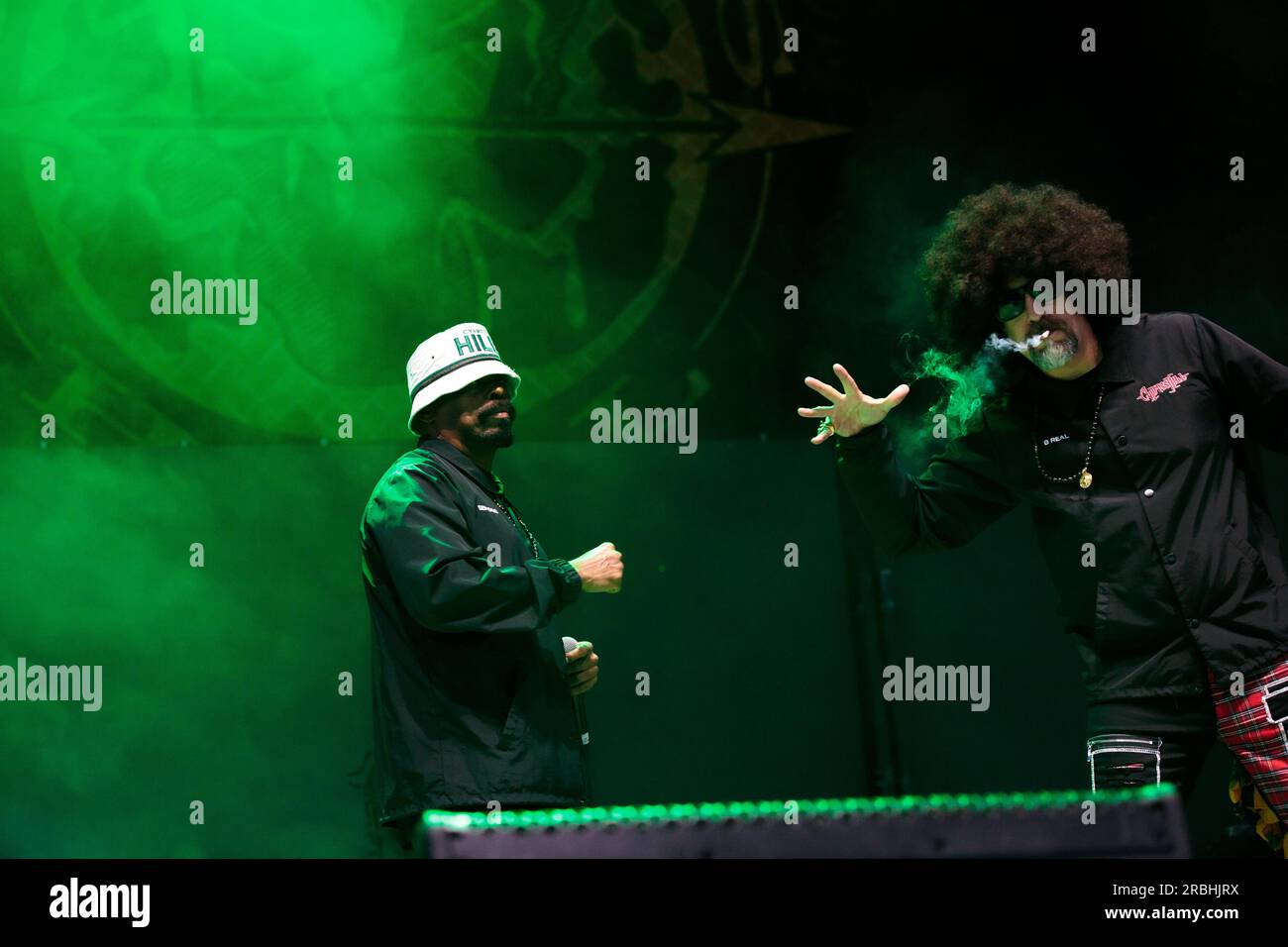 Sen Dog and B-Real of Cypress Hill performing together on stage. B-Real ...