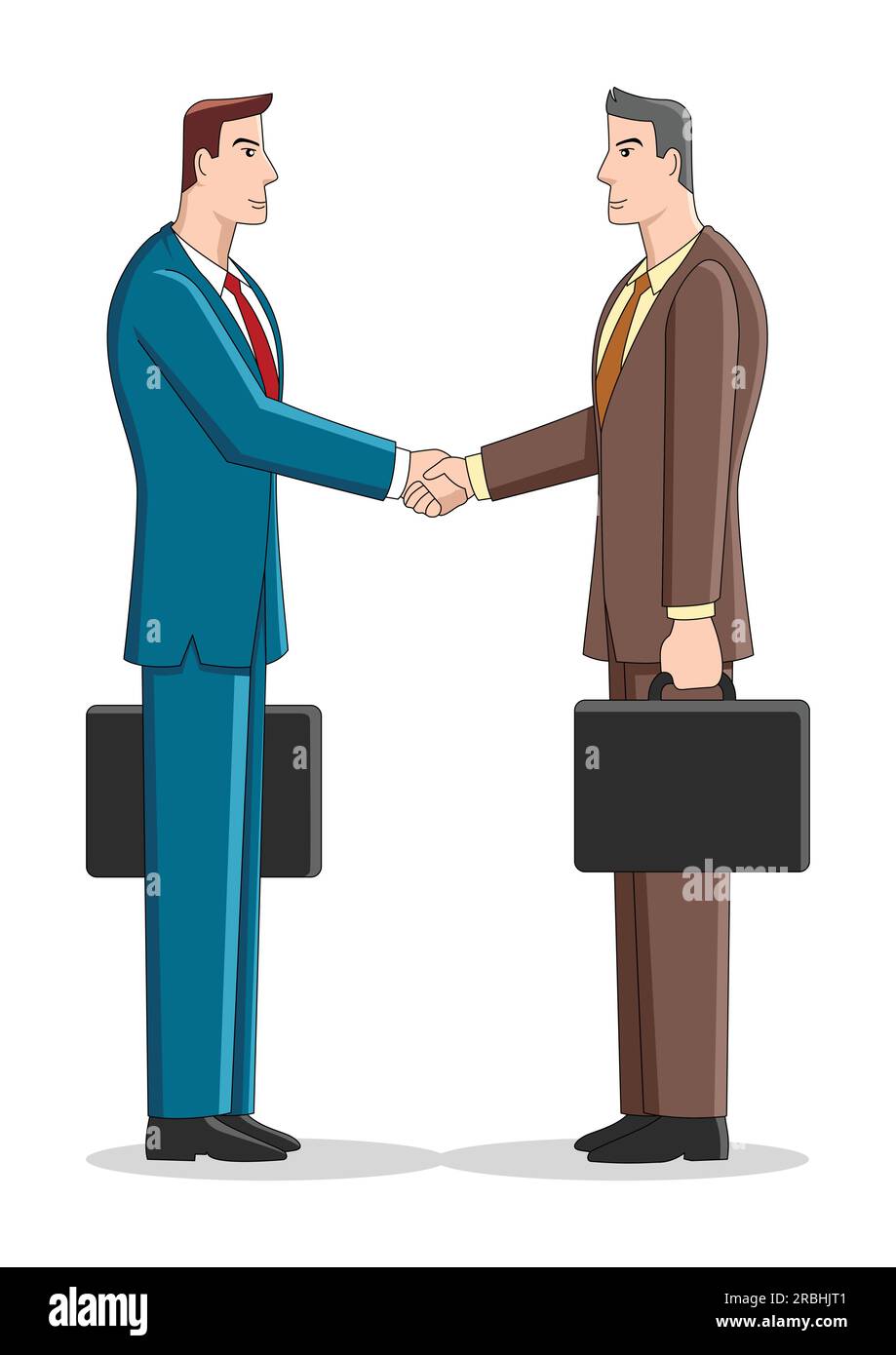 Business vector cartoon of businessmen shaking hand, concept for deals ...