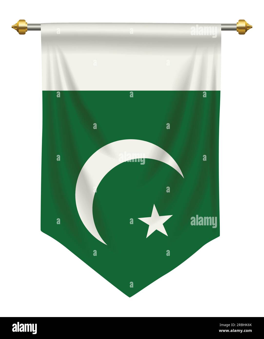Pakistan flag or pennant isolated on white Stock Vector Image & Art - Alamy