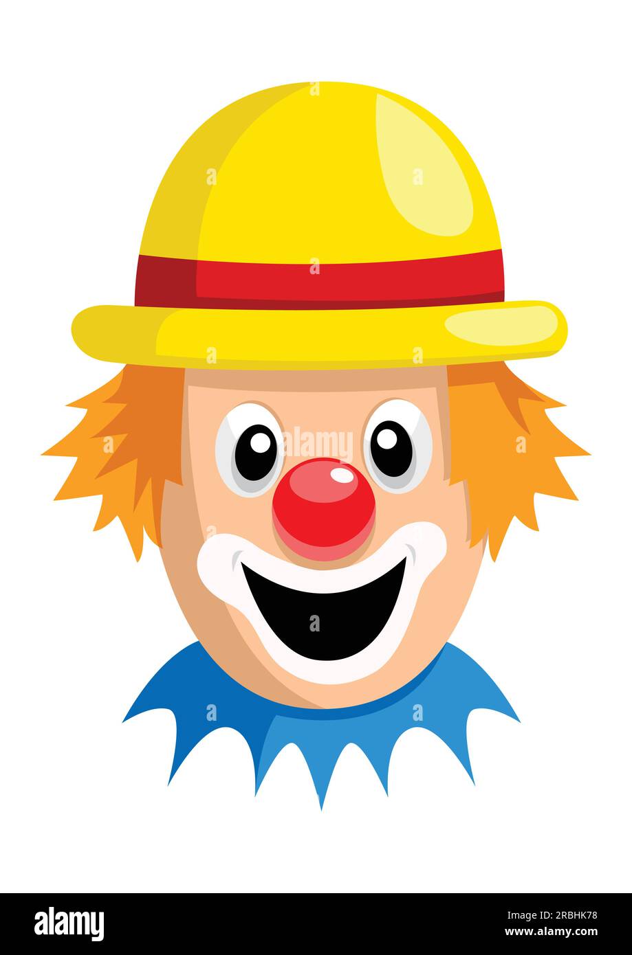 Simple flat vector of a cartoon clown face isolated on white Stock ...
