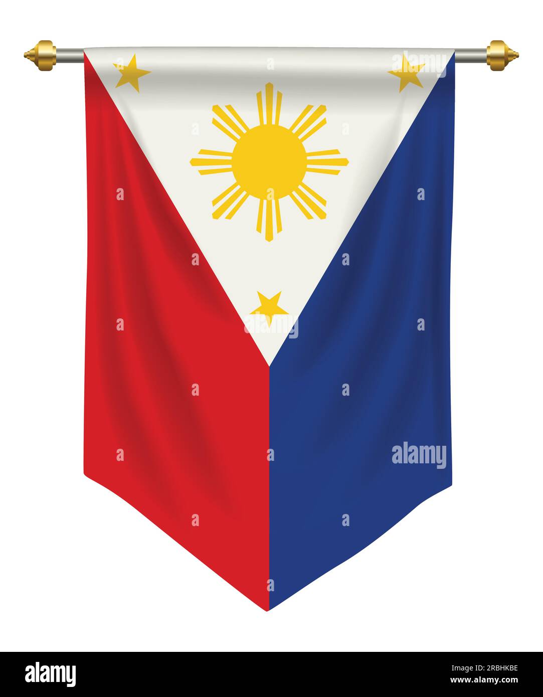 Philippines flag or pennant isolated on white Stock Vector Image & Art ...