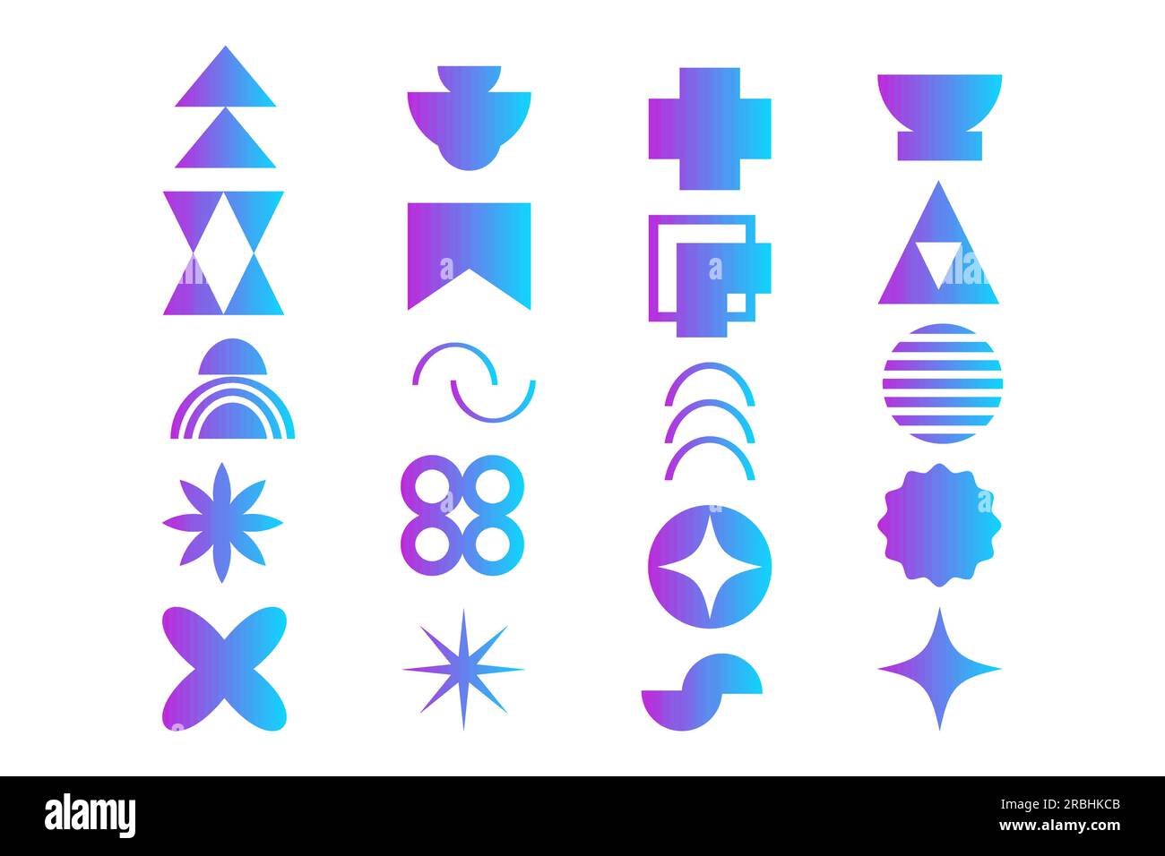 Set geometric gradient shapes contemporary modern trendy elements basic ...