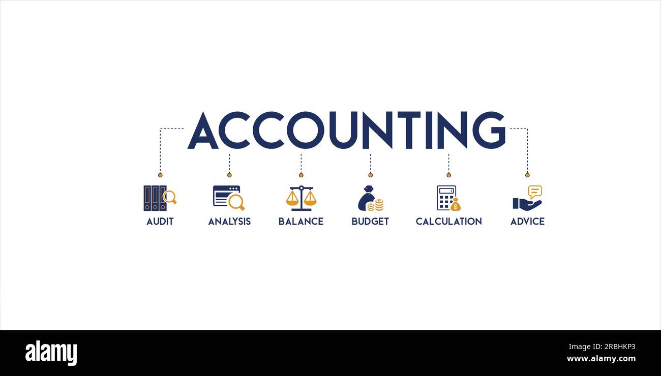 Accounting banner web icon vector illustration concept for business and ...