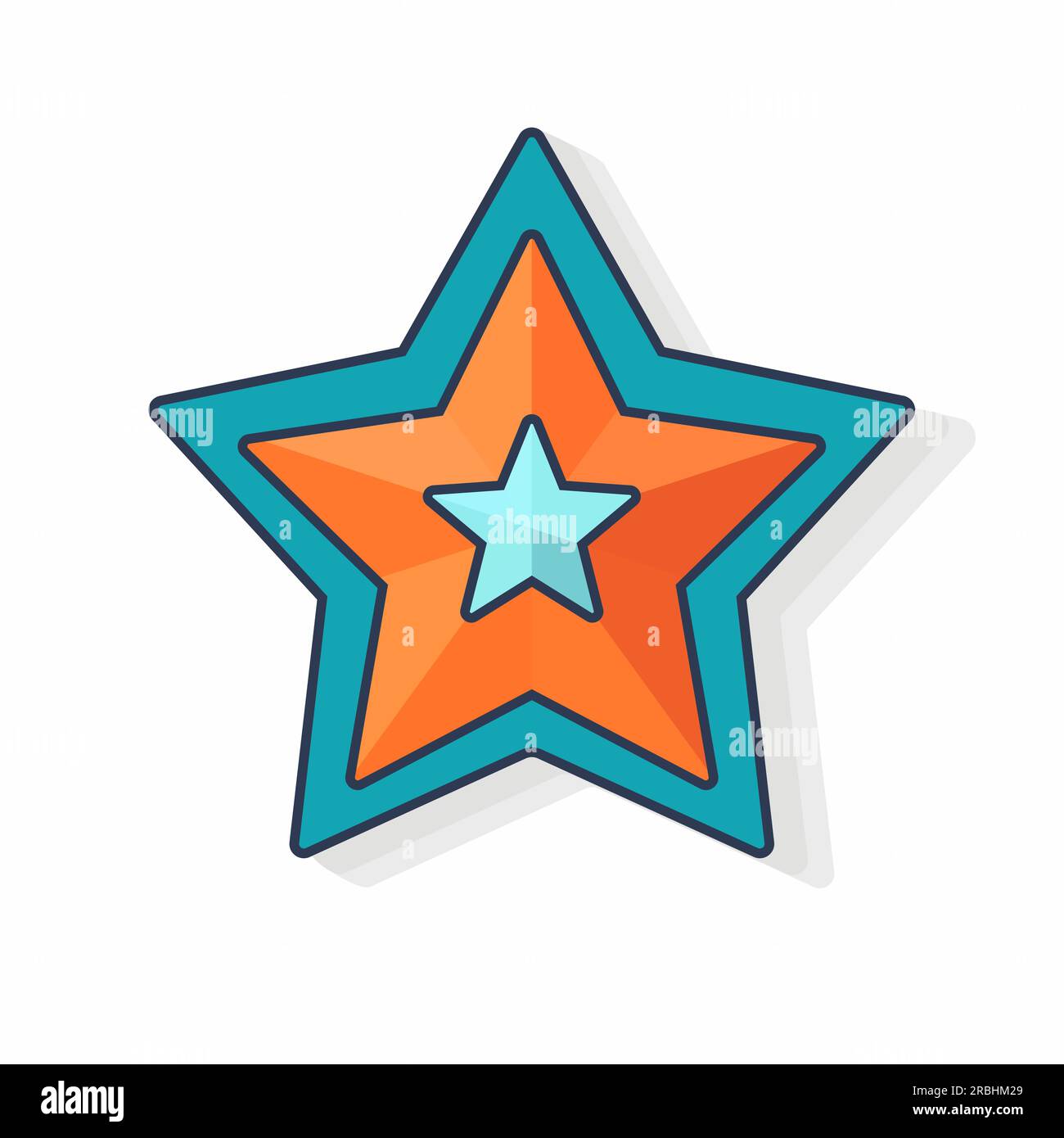 Star icon on white background. Colored star in flat design. Vector ...