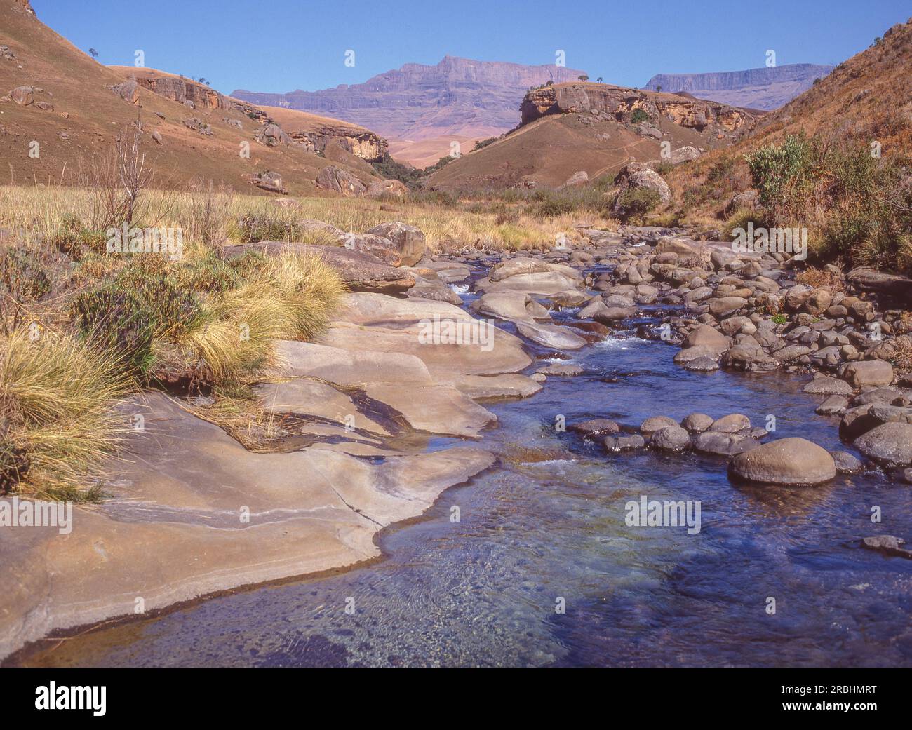 The Bushmans River flowing in Giants Castle Game Reserve within the ...