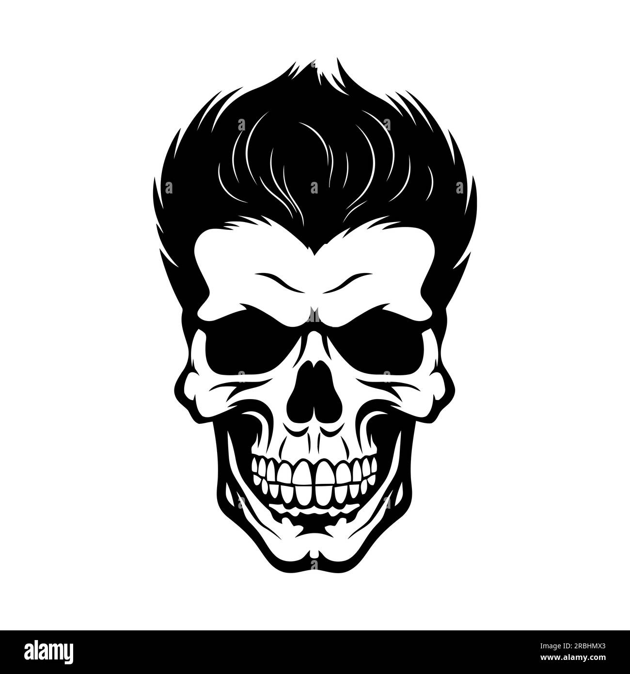 Human skull silhouette. Isolated image of black skull. Vector ...