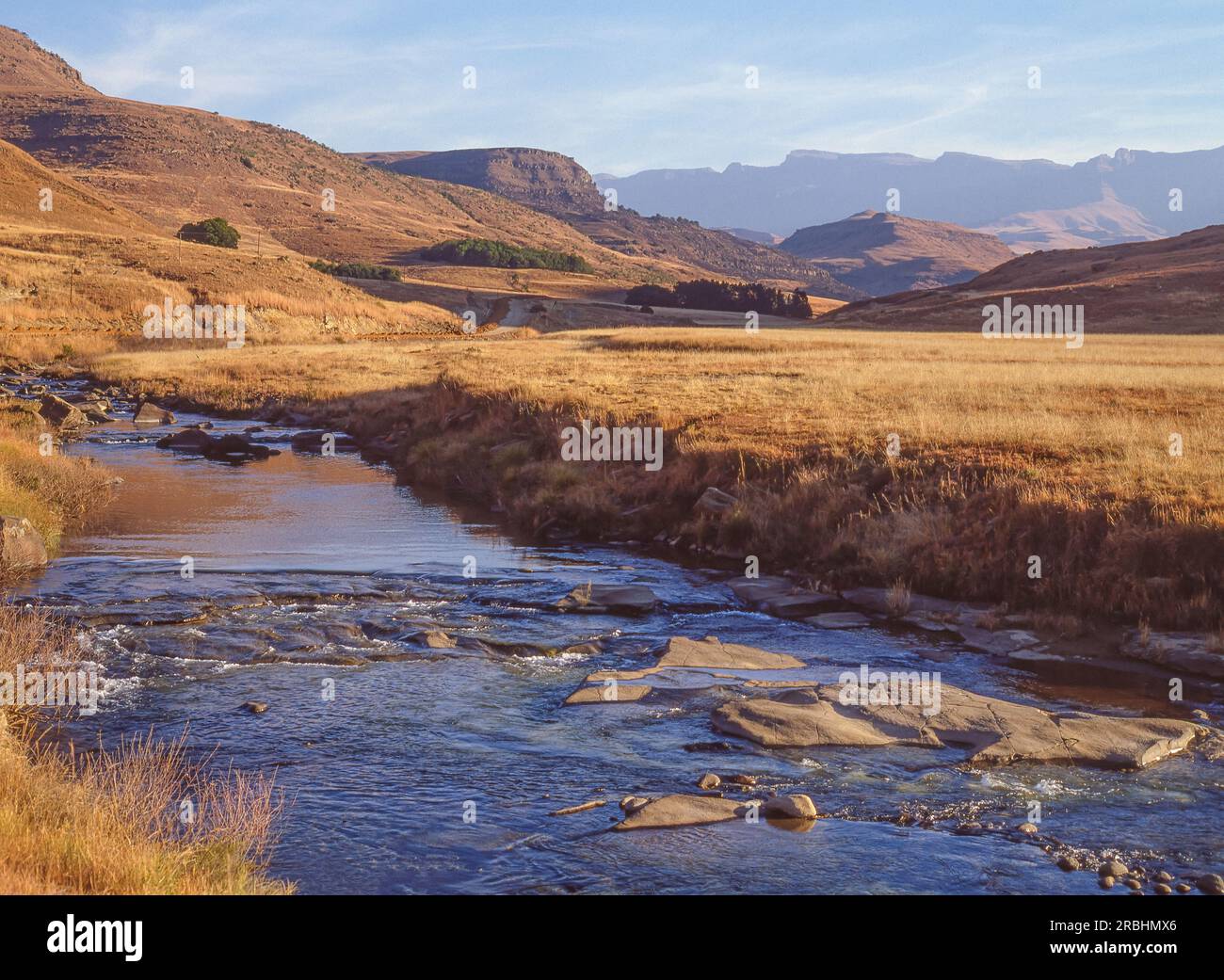 The Bushmans River flowing near Giants Castle Game Reserve within the ...