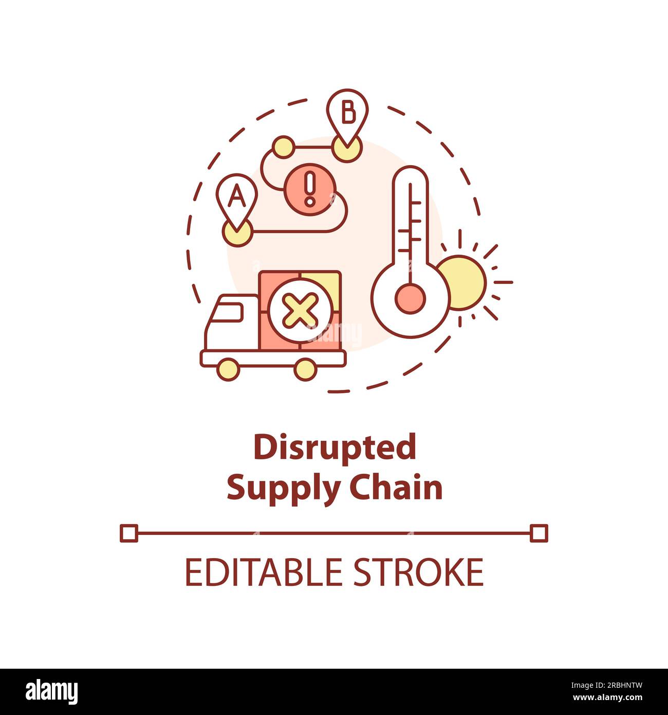 Disrupted supply change icon heatflation concept Stock Vector Image ... Disrupted supply change icon heatflation concept Stock Vector Image ...