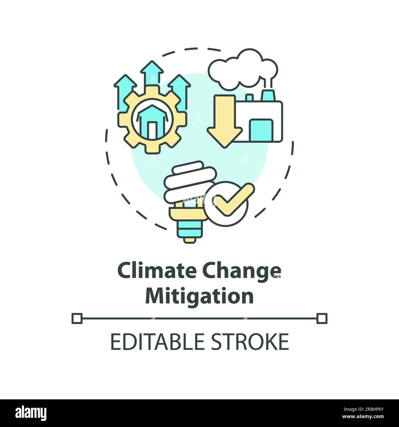 Climate change mitigation icon heatflation concept Stock Vector Image ...