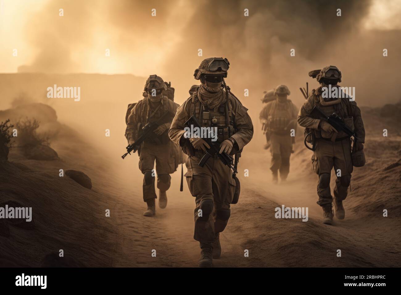 United States Marine Corps Special forces soldiers in action during a ...