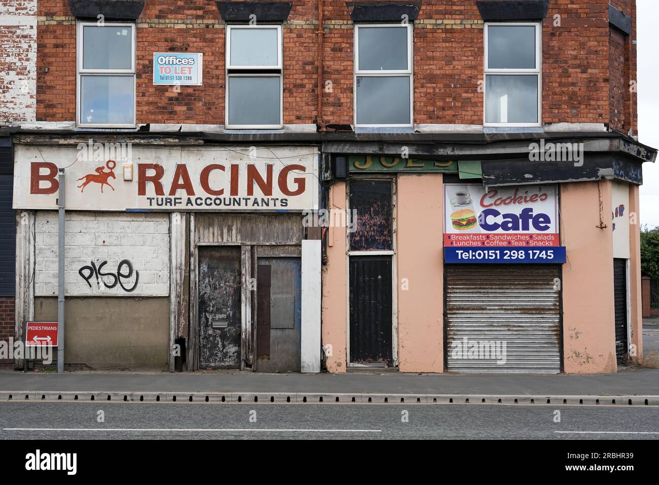 Shops on Regent Road The Dock Road in Liverpool Stock Photo - Alamy