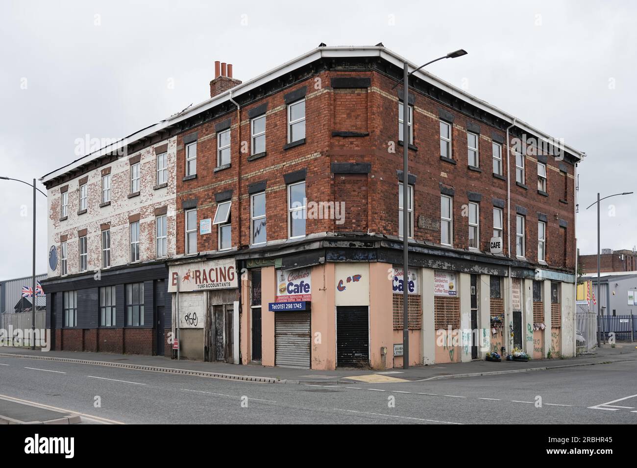 Shops on Regent Road The Dock Road in Liverpool Stock Photo - Alamy