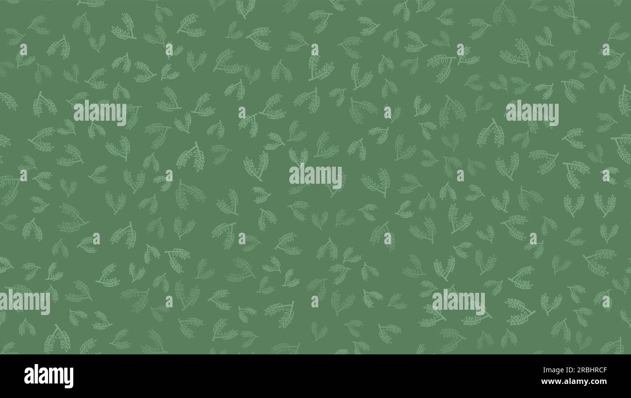 Texture seamless pattern of green plant branches with leaves and stems ...