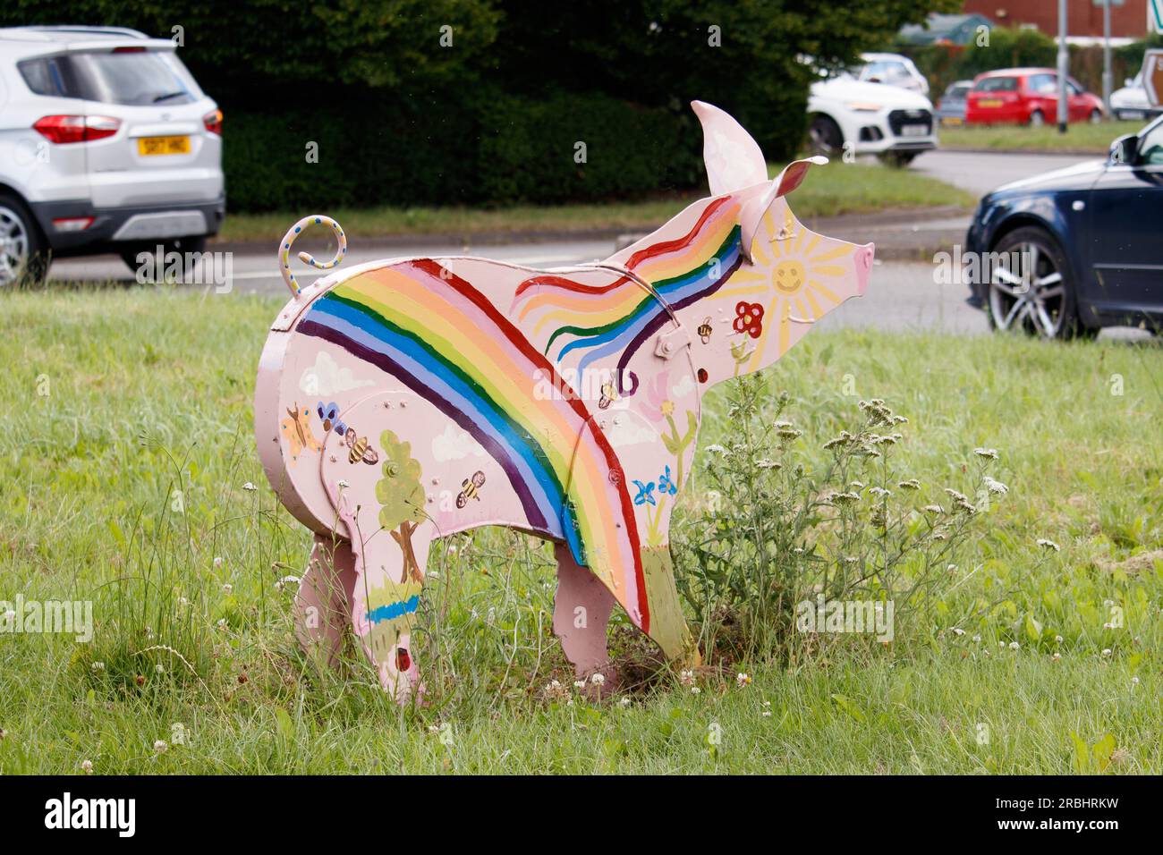 The famous Tamworth Pig sculptures that are situated around the town ...