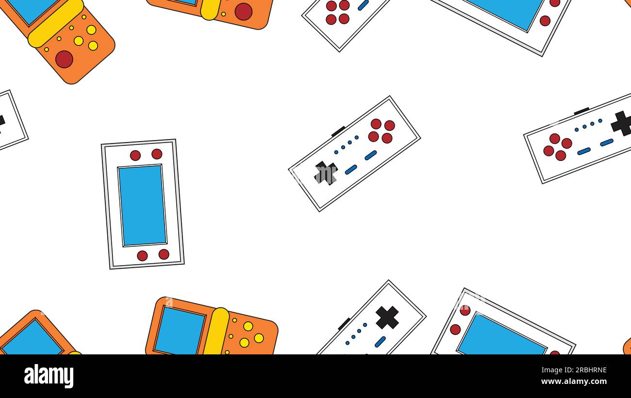 Seamless pattern endless with portable game consoles and joysticks ...