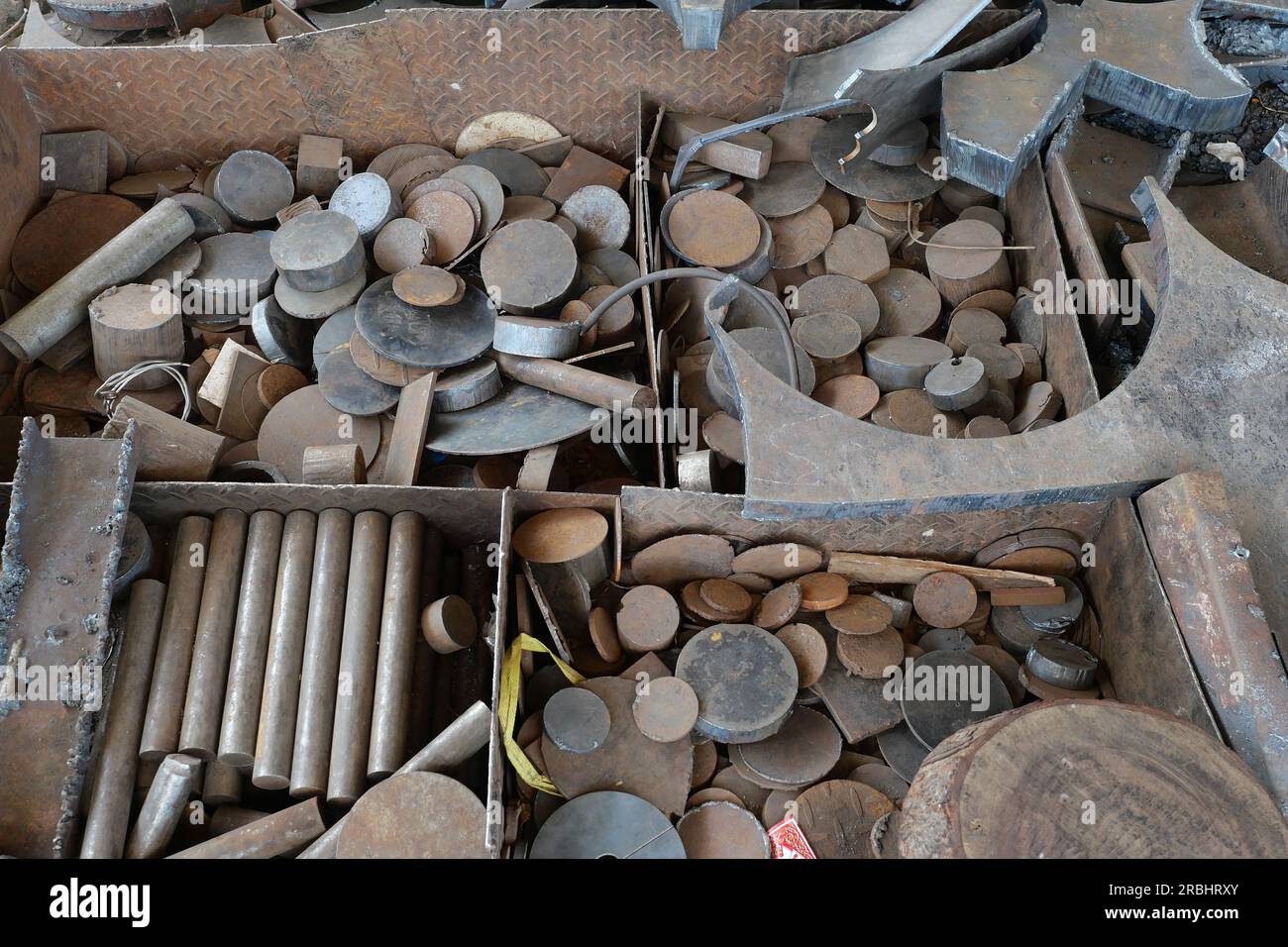 Iron Metal Steel left over from cutting for Background Stock Photo - Alamy